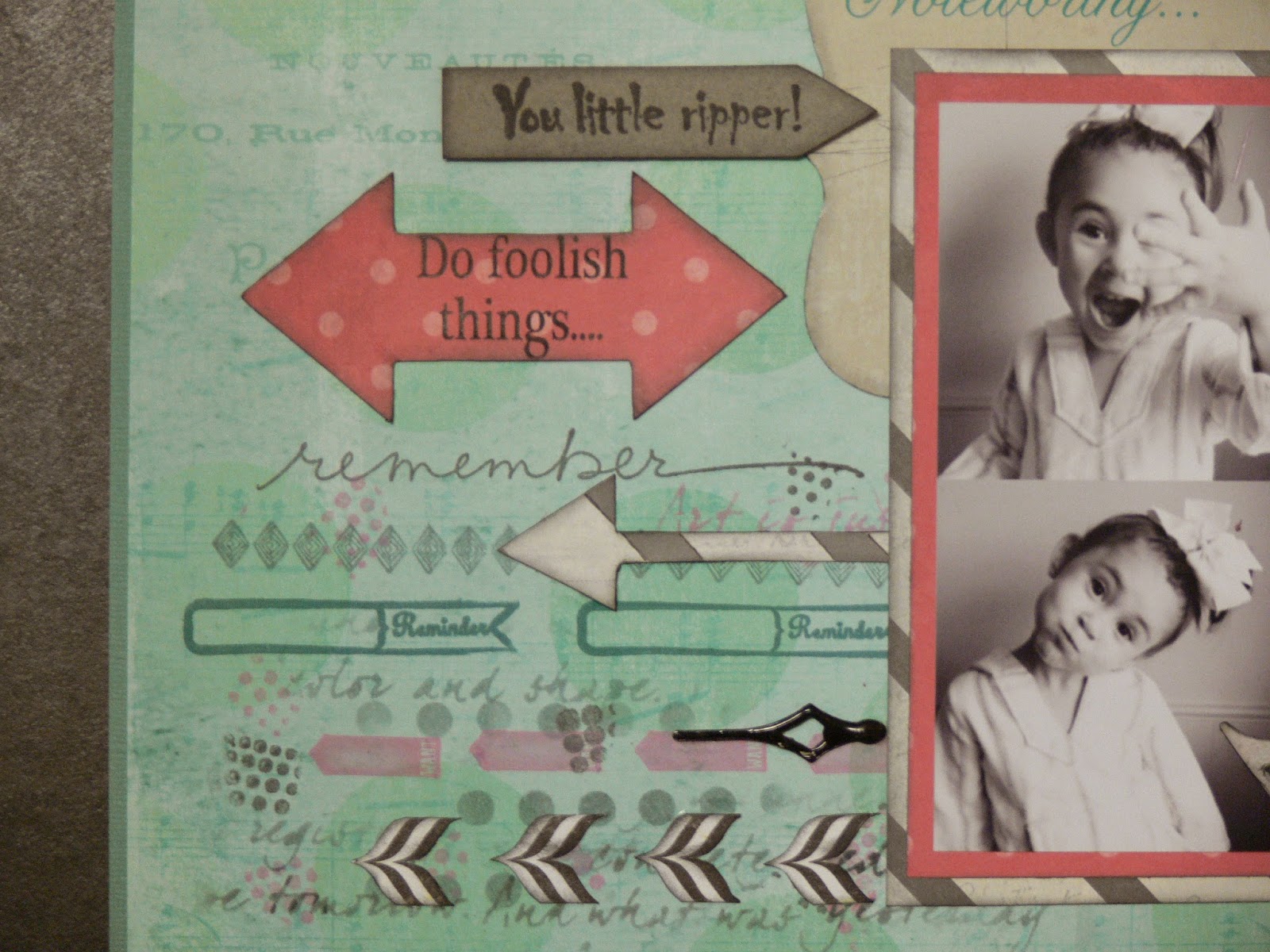 DKJones Fledgling Artist: Noteworthy "You Little Ripper" Layout