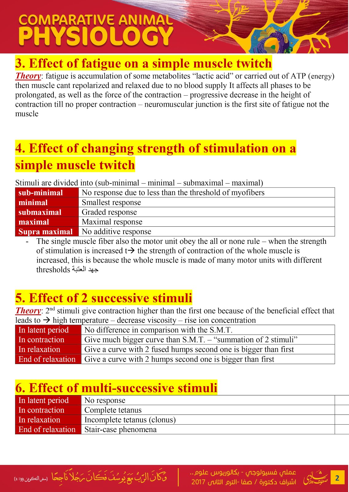 comparative animal physiology | عملى - SSM for education