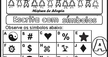 ESCRITAS COM SÍMBOLOS PARA ALFABETIZAÇÃO NO JEITO DE IMPRIMIR-Mistura ...