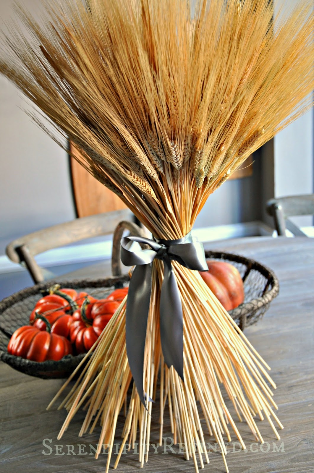 Serendipity Refined Blog: DIY Fall Wheat Bundle Table Decoration