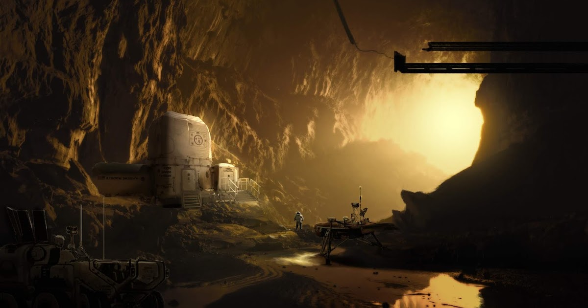Underground human base in Mars cave by Sefrina Arifin | human Mars