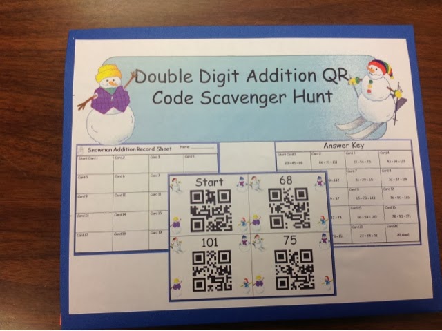The Elementary Math Maniac: Double Digit Addition QR Code Scavenger Hunt