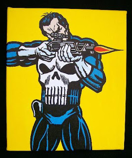Jdtoonart Cartoon and Comic pop art Paintings: The Punisher painting