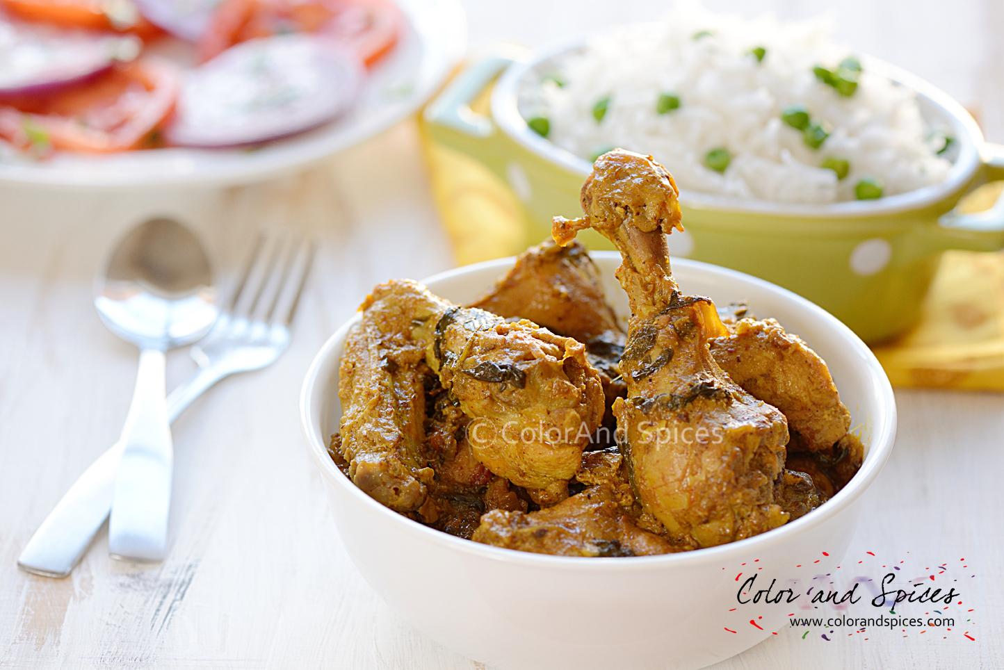 Color and Spices: Methi chicken..chicken with fresh fenugreek leaves