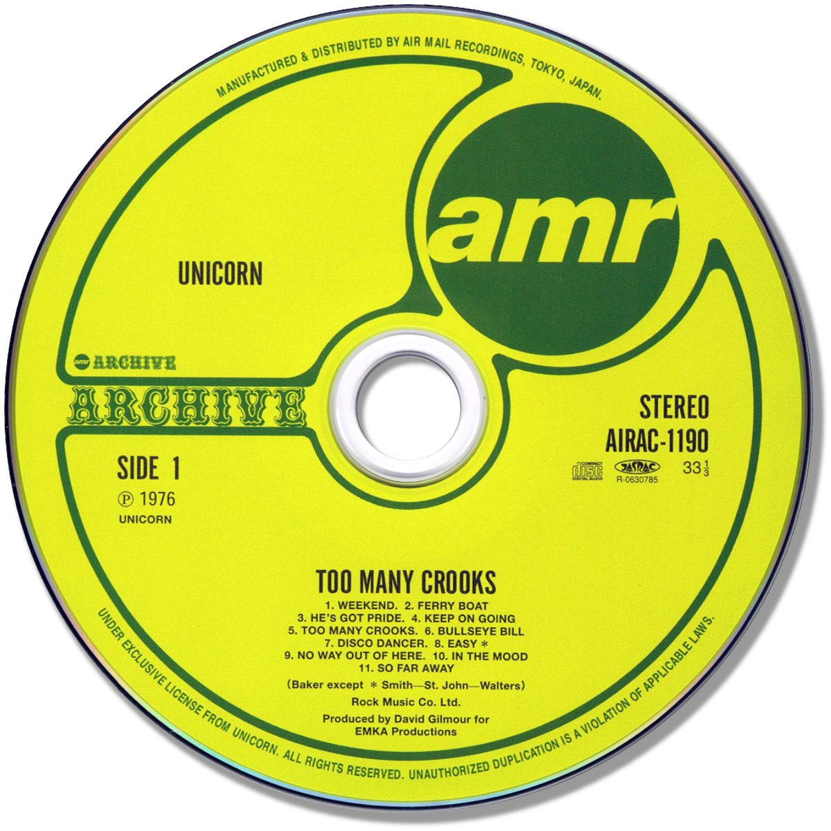 Pink Floyd Ilustrado: 1976 Too Many Crooks - Unicorn