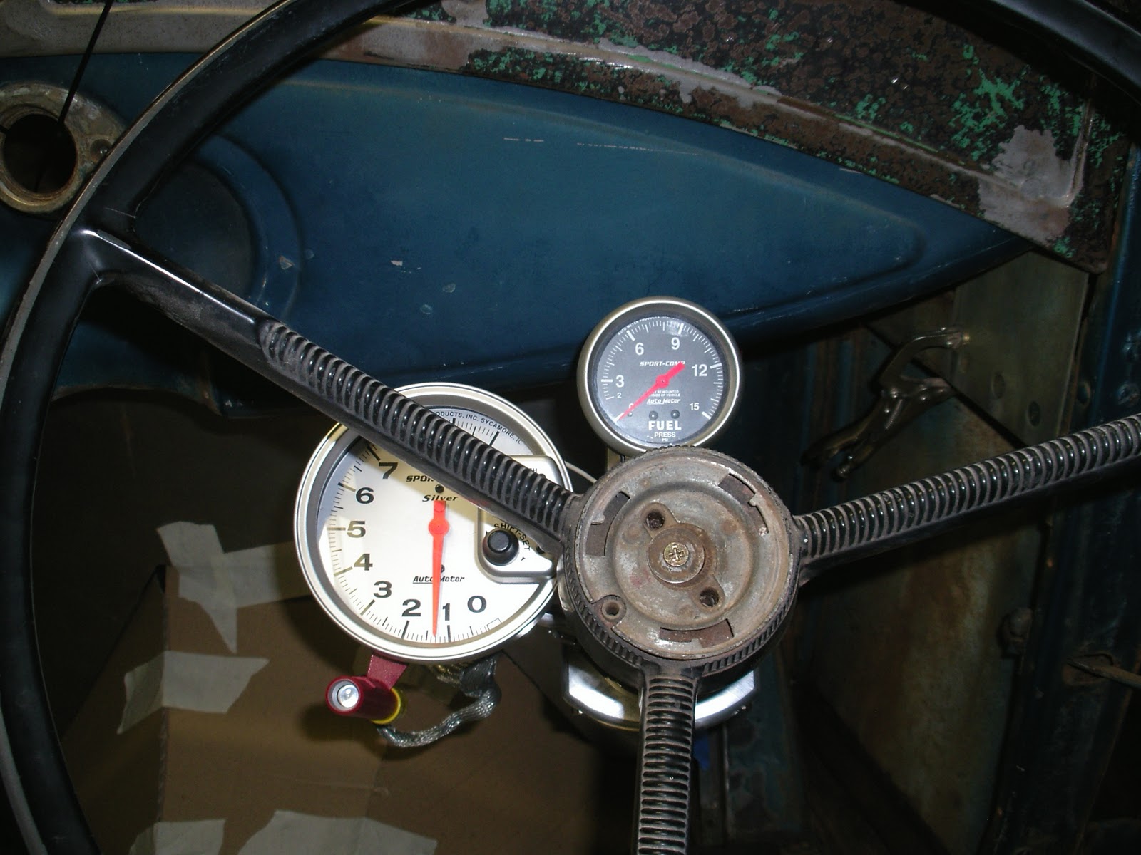 1930 Ford Model A Coupe build up: Dash & Gauge dummy up. 13/02/11