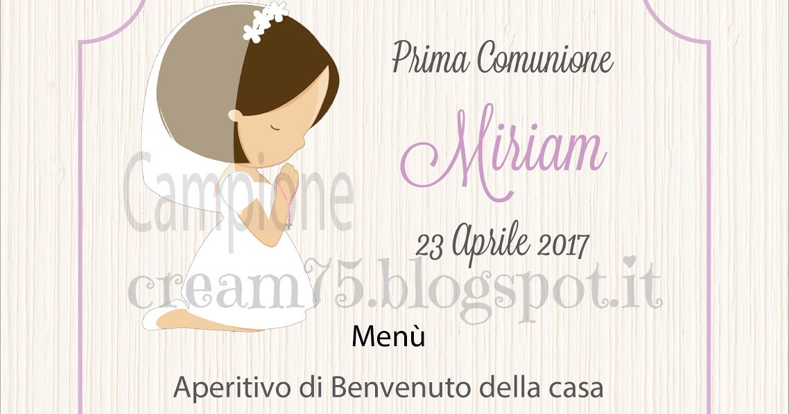 My Sweet Blog: Menù digitale per la Prima Comunione