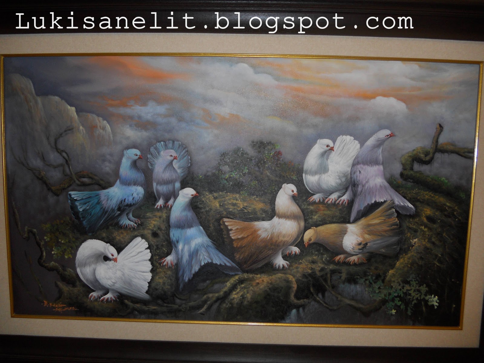Wustho Art Gallery: Lukisan Merpati II ( Pigeon ) High Quality