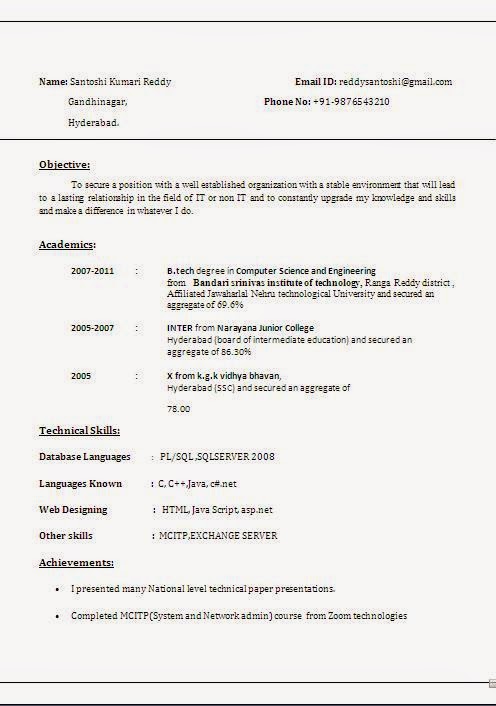 european format curriculum vitae
