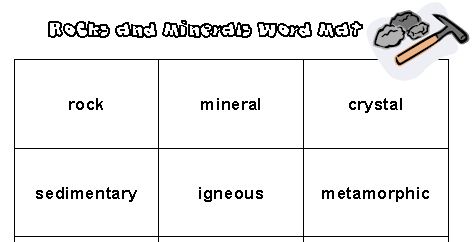 Life, Love, Literacy: Rocks and Minerals Vocabulary Mats