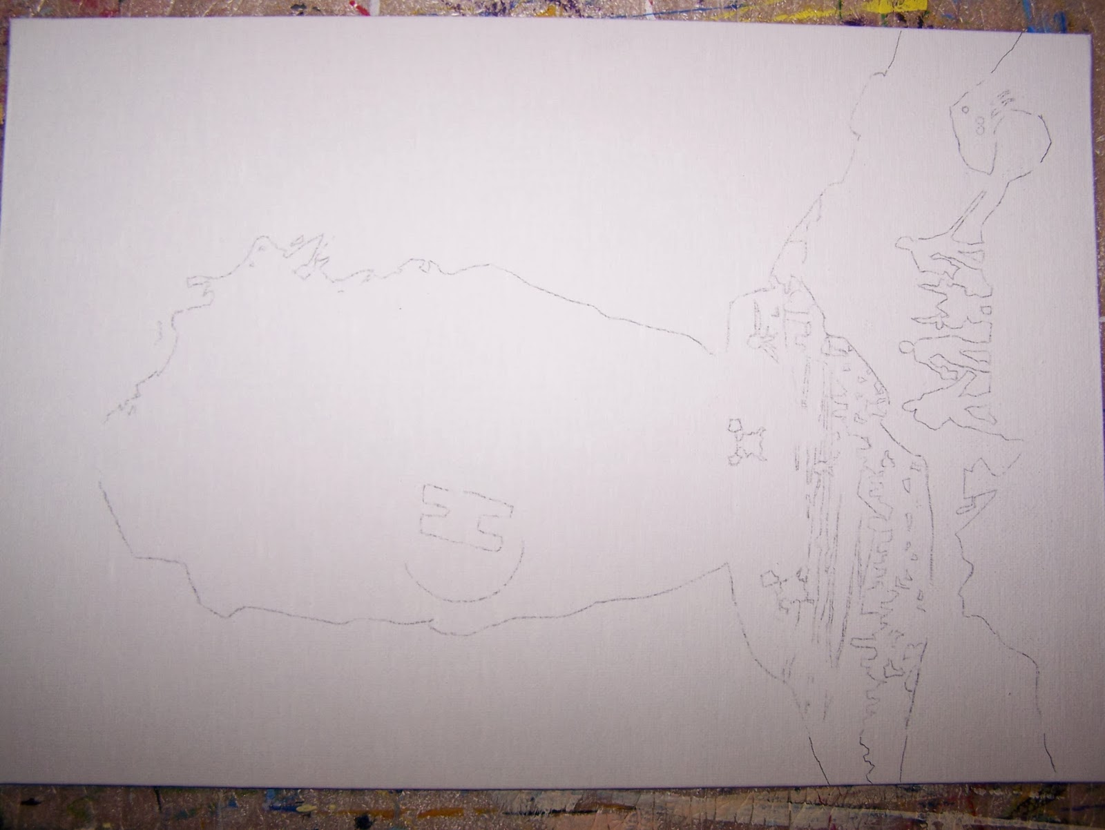 canvas and paints: Borderlands 2 pencil outline