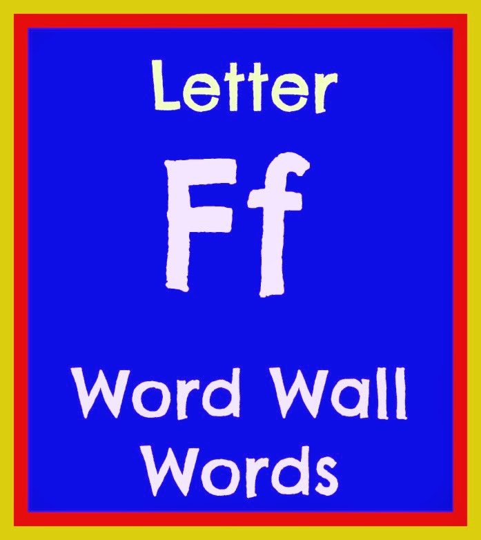 Practicing Preschool: Word Wall Words Part II: F-J