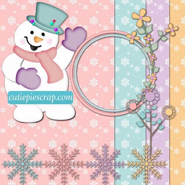 Free Digital Scrapbook Kits: Free CU Snow kit
