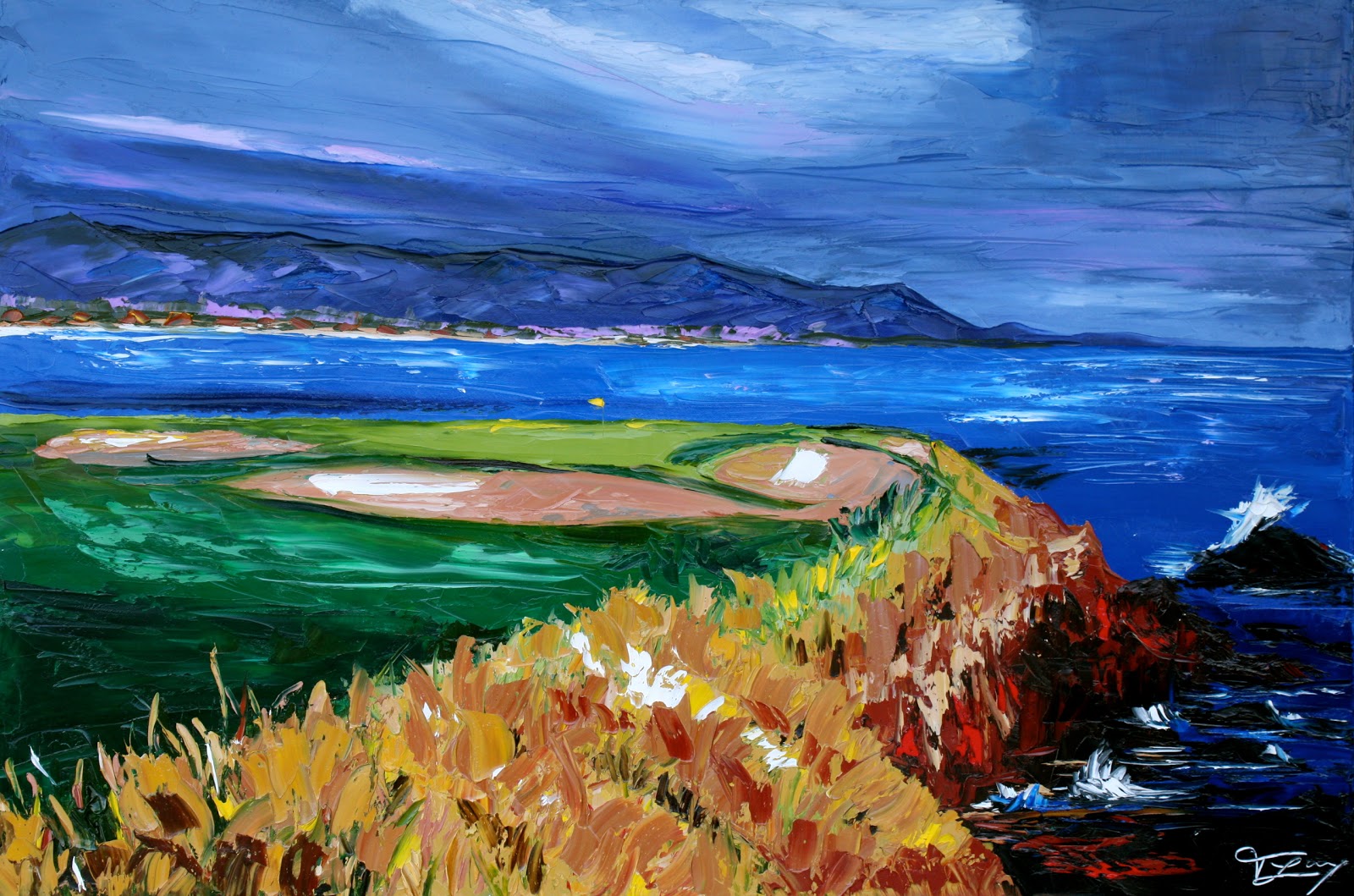 Palette Knife Paintings: Pebble Beach 7th