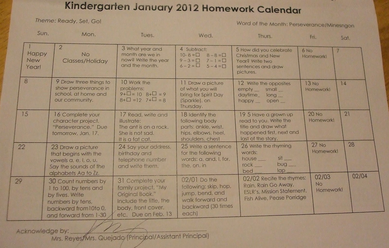Kindergarten News at LBJ