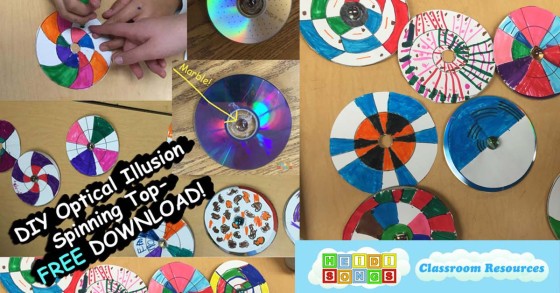 DIY Optical Illusion Spinning Top- FREE Download!