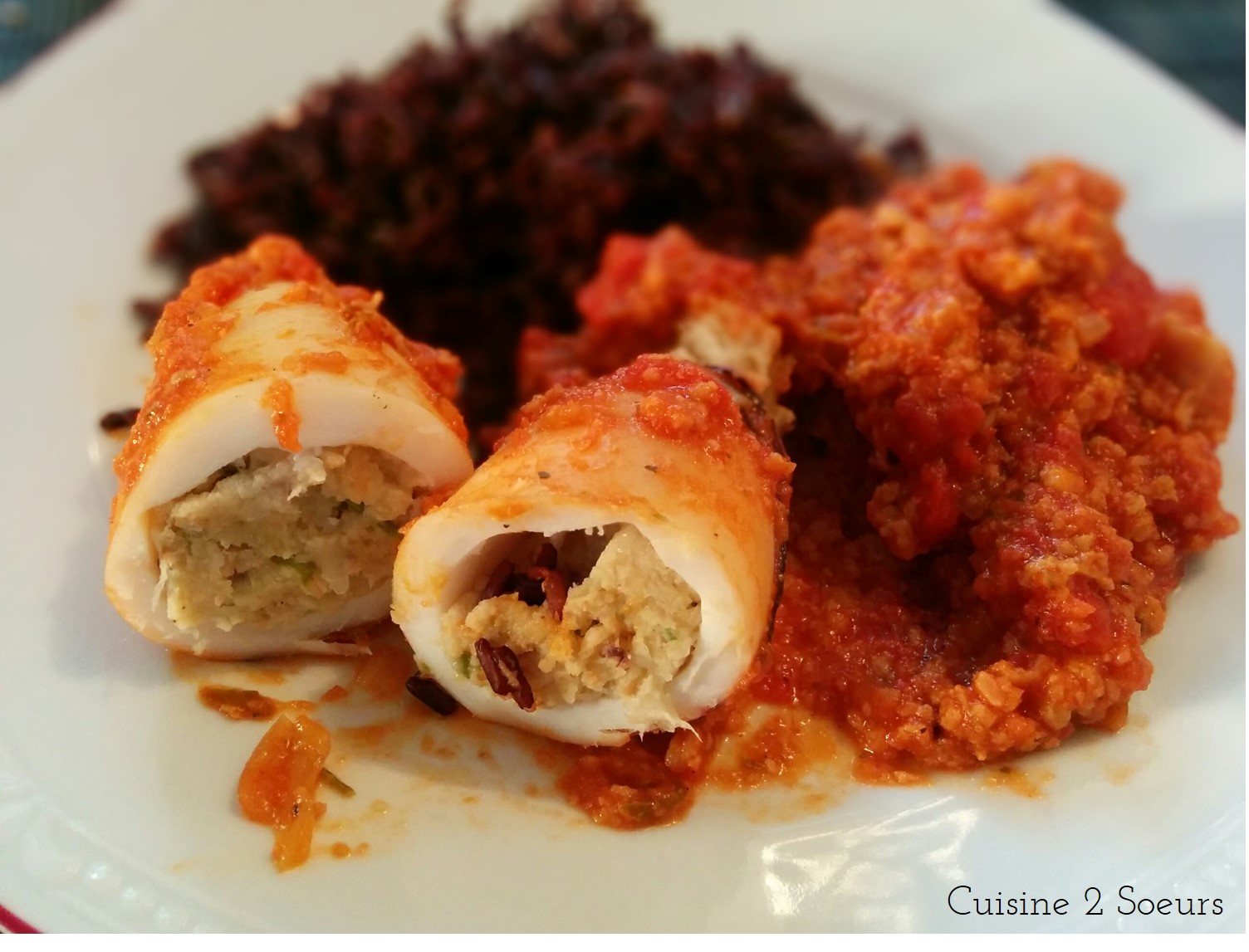 Cuisine 2 Soeurs: Encornets farcis à la sicilienne