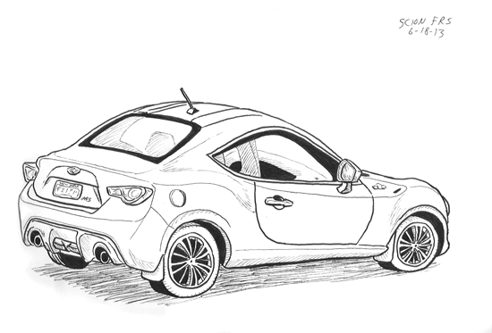Scion Frs Coloring Template Sketch Coloring Page