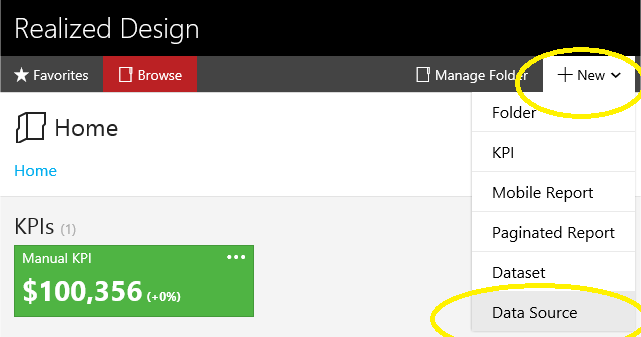 Realized Design Data Source Setup In Ssrs 2016 