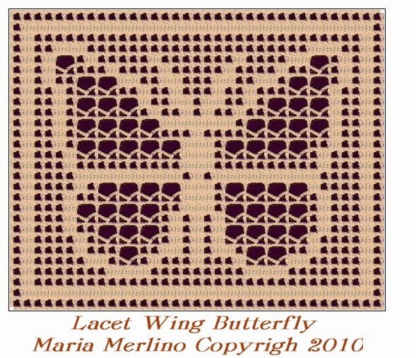 Filet Crochet: Crochet Filet Lacet Wing Butterfly Doily Free Pattern