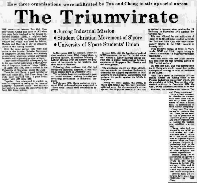 Unravelling 1987: The Leading Men: Tan Wah Piow and Vincent Chen