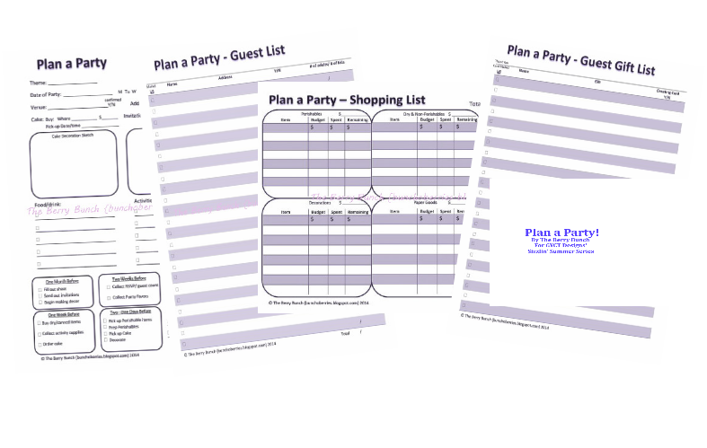 Party Planning Printables from The Berry Bunch | Sew Simple Home