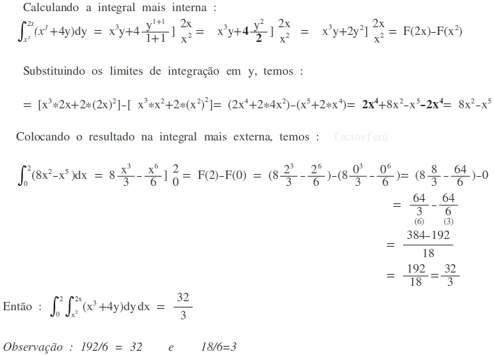 Exercícios resolvidos de integral dupla