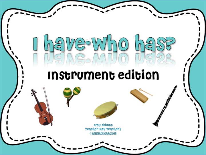 Instrument Flashcards and a Bundle with "I Have/Who Has" Instrument ...