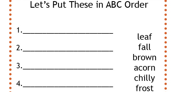 Learning As We Go: Fall Themed ABC Order Worsheets