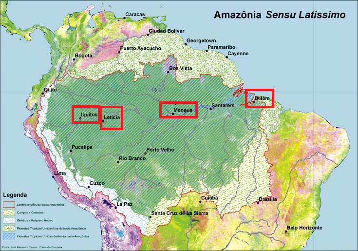 Selección de Climas Habitados: Algunas ciudades del Amazonas
