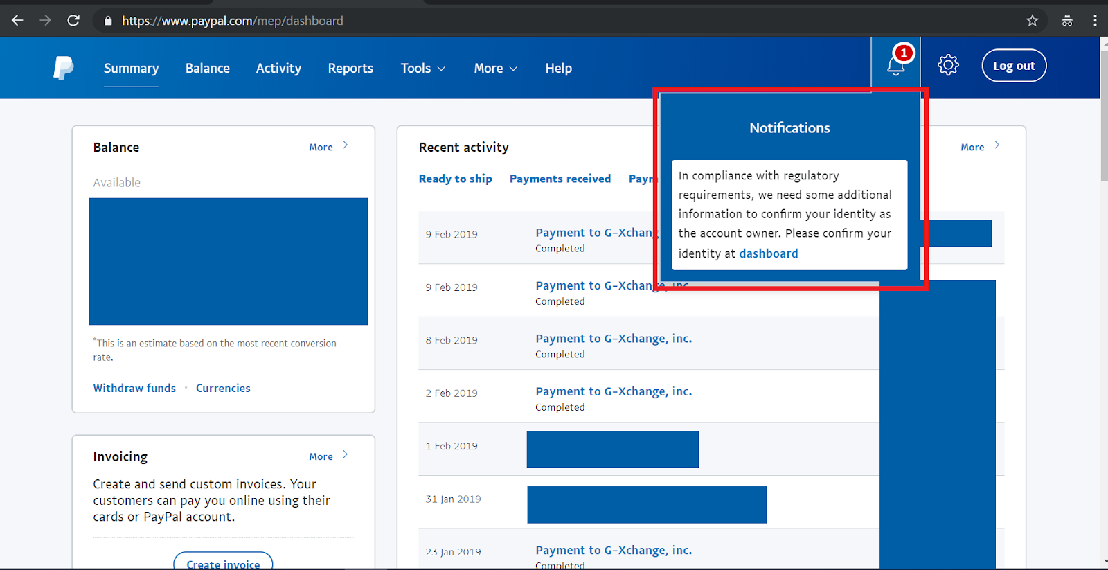 Dropped like a Hatputito: PayPal | Confirming Identity
