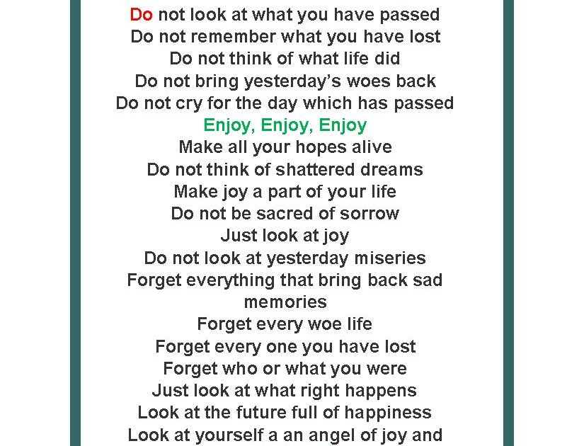 The Best Poetry Site: Poem About Enjoy Life with Design