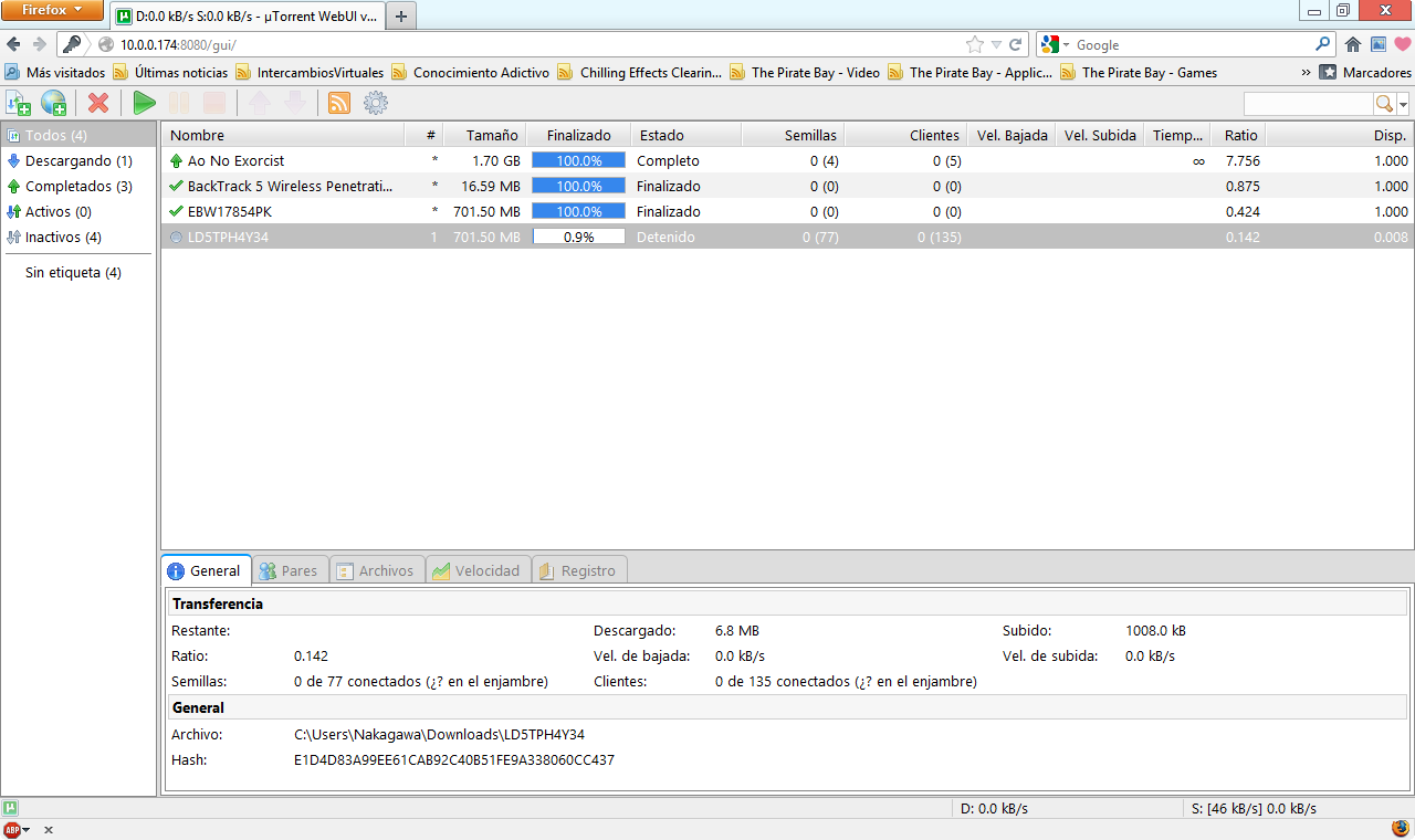 Mi Vida Digital: Cómo usar uTorrent Web UI