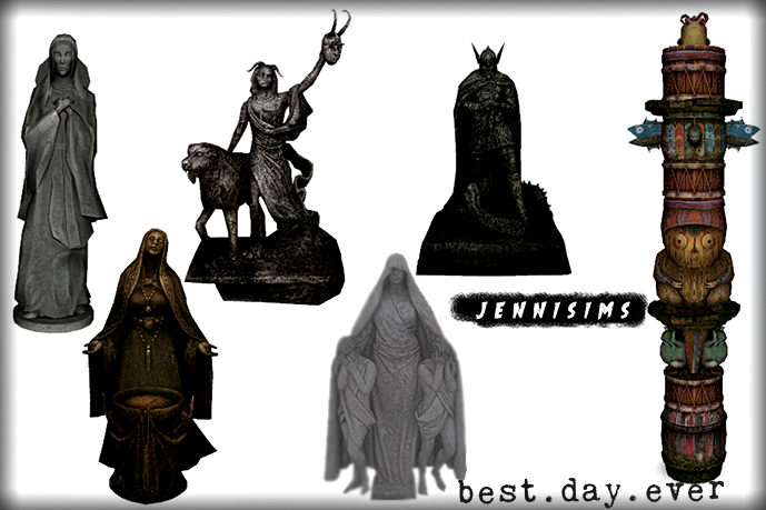 Downloads sims 4:Statues,Totem Decorative (6 Items) | JenniSims