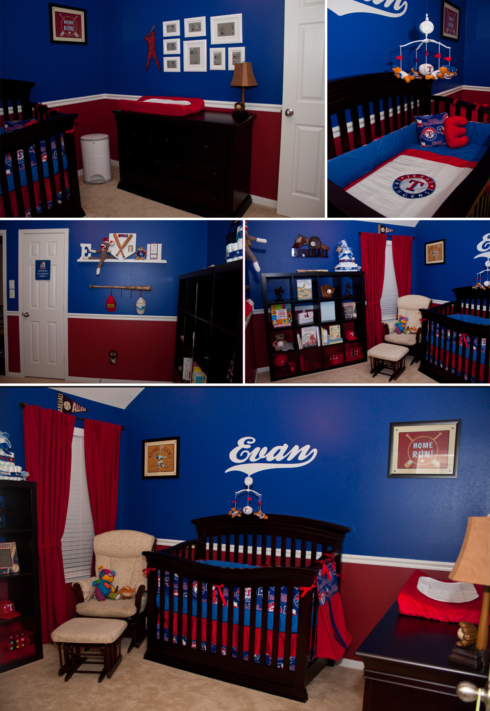 The JarCar Family Blog: Evan's Baseball / Texas Rangers Nursery!!