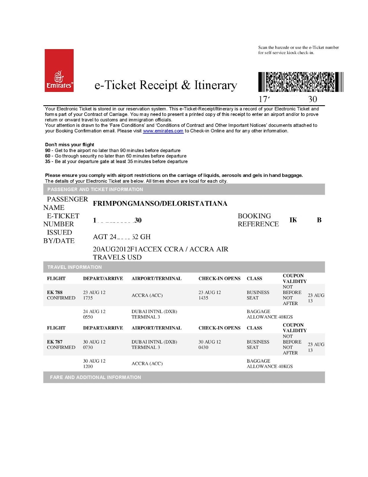 Emirates Manage Booking With E Ticket Number / Finnair Reservations ...