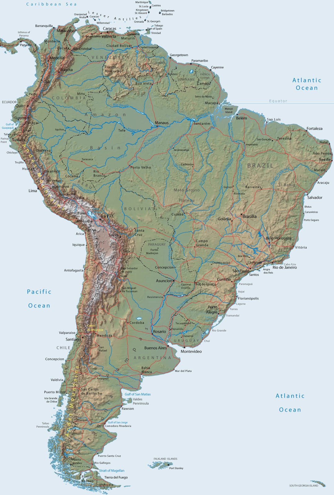 América do Sul | Mapas Geográficos da América do Sul