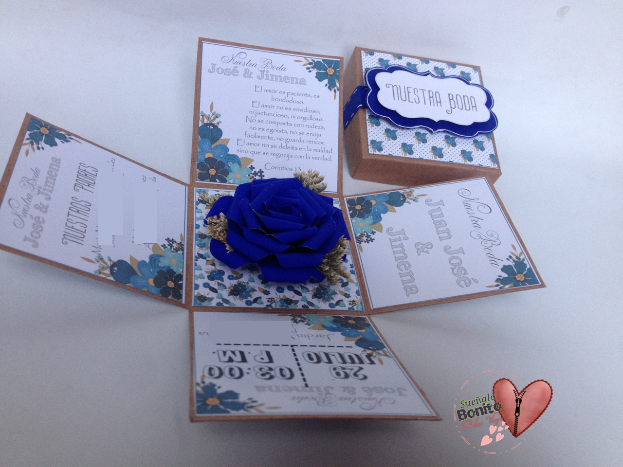 SUEÑALO BONITO: INVITACION CAJA EXPLOSIVA (BODA)