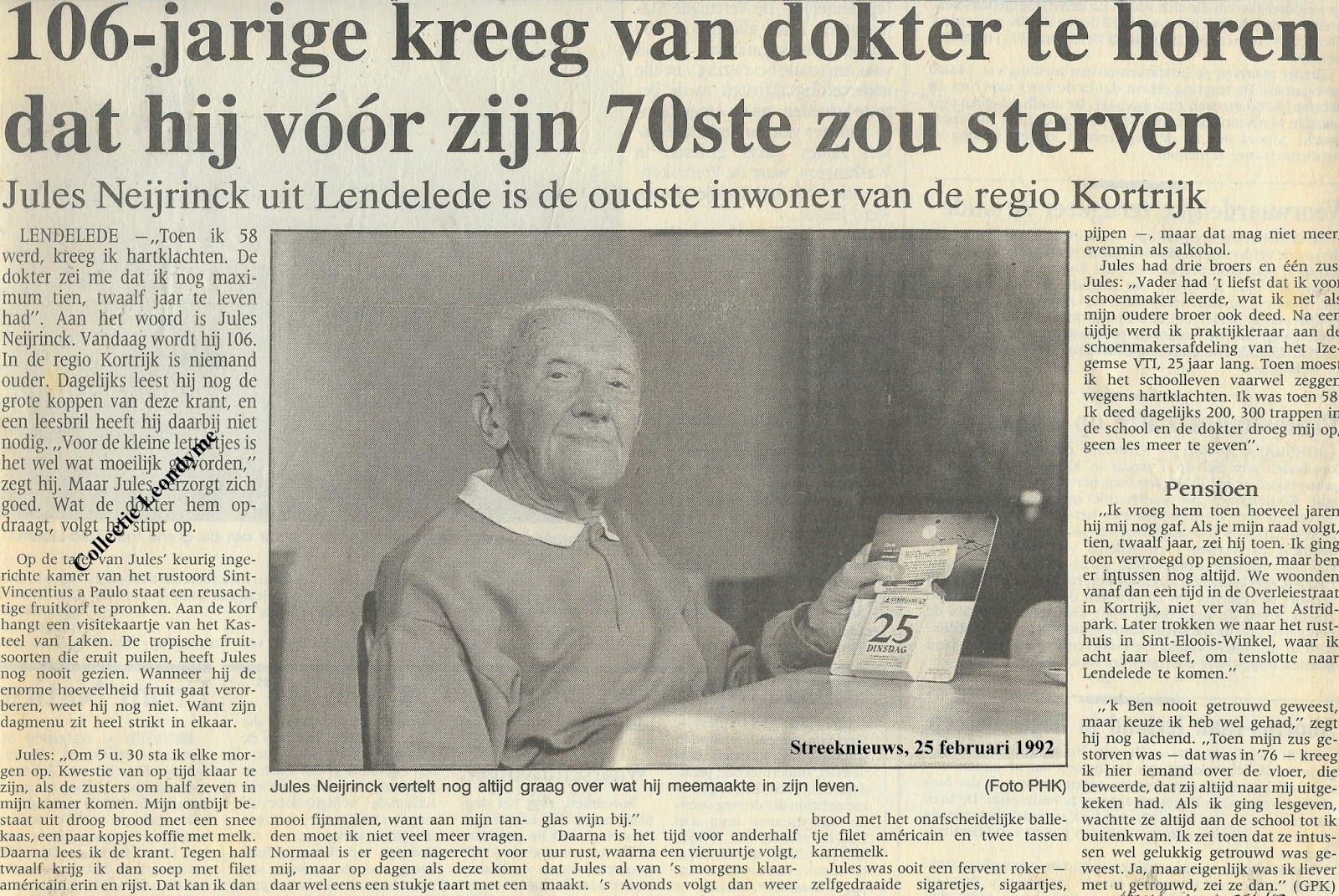 Historische weetjes: Jules-Leo Neijrinck 1886-1994, de 108-jarige ...