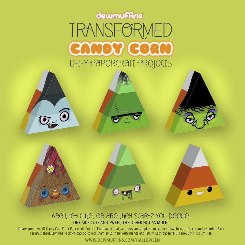 Dewmuffins Transformed Candy Corn Papercraft | Papercraft Paradise ...