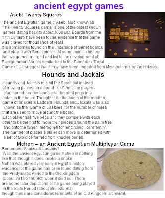 Ancient Egypt Games - Ancient Egypt and The World