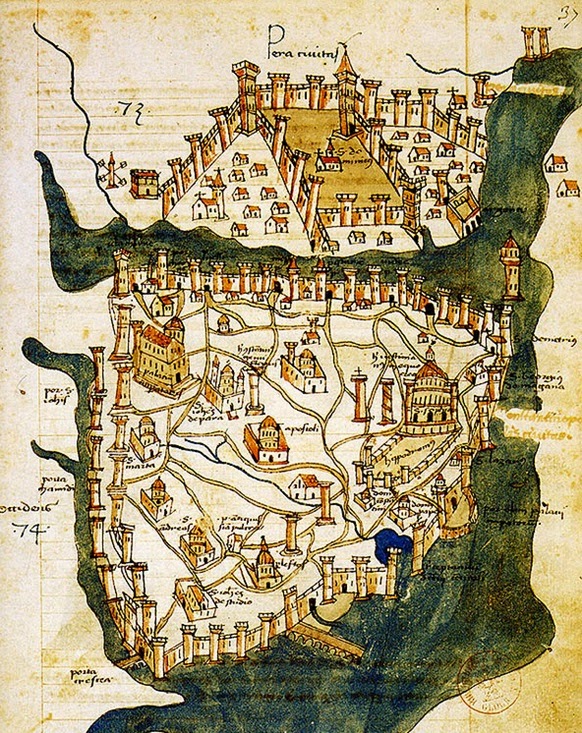 HISTORICAL MAPS: Old Map of Constantinople (Istanbul) - Constantinople ...