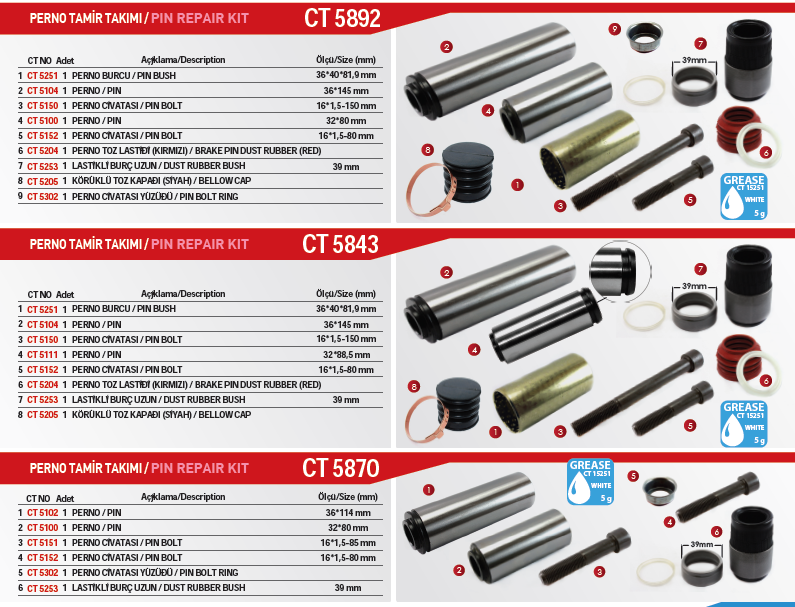 Continual Brake Caliper Repair Kits For Truck Bus and Van: Knorr Type ...