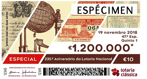 AFNB - Boletim Virtual: 235º Aniversário da Lotaria Nacional - Portugal