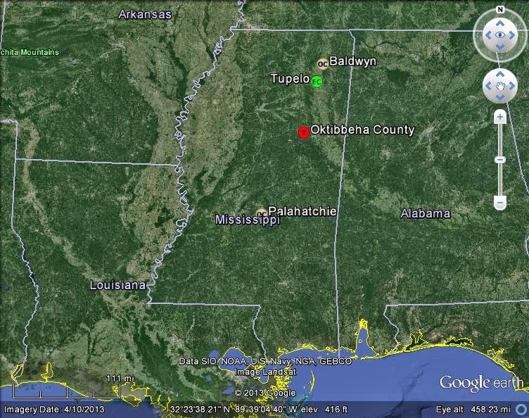 Meteorite Maps and Impact Craters - Worldwide: Mississippi Meteorites Map