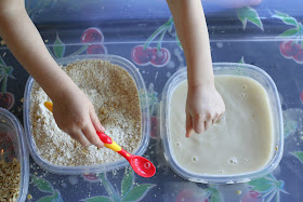 Super Easy Sensory Play: Oatmeal Textures Sensory Bin