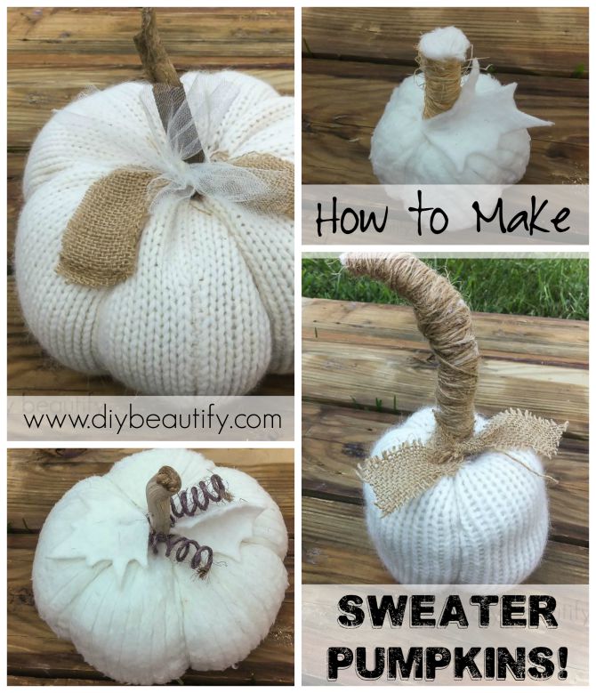 DIY Sweater Pumpkins - DIY Beautify - Creating Beauty at Home