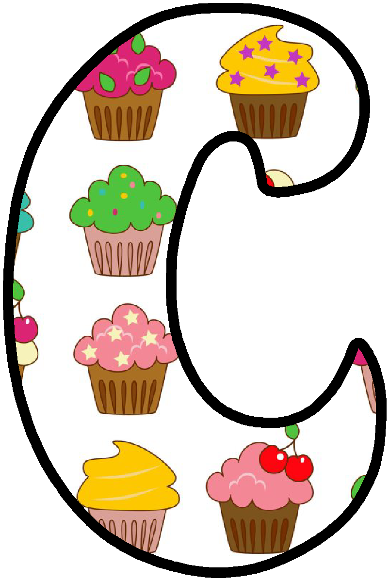 Abecedario con Cupcakes Grandes. Alphabet with Big Cupcakes. - Oh my ...