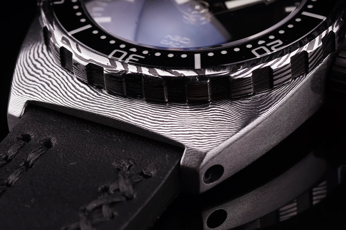 OceanicTime: H2O Watches ORCA Vintage STAINLESS Damascus STEEL [a depth ...
