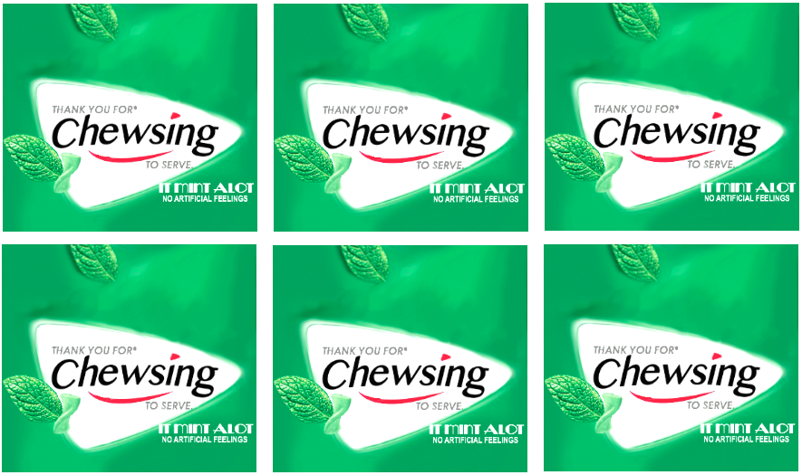 Sherbert Cafe: Trident Gum Thank You Wrappers